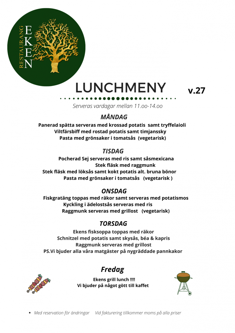 Lunchmeny - restaurangeken